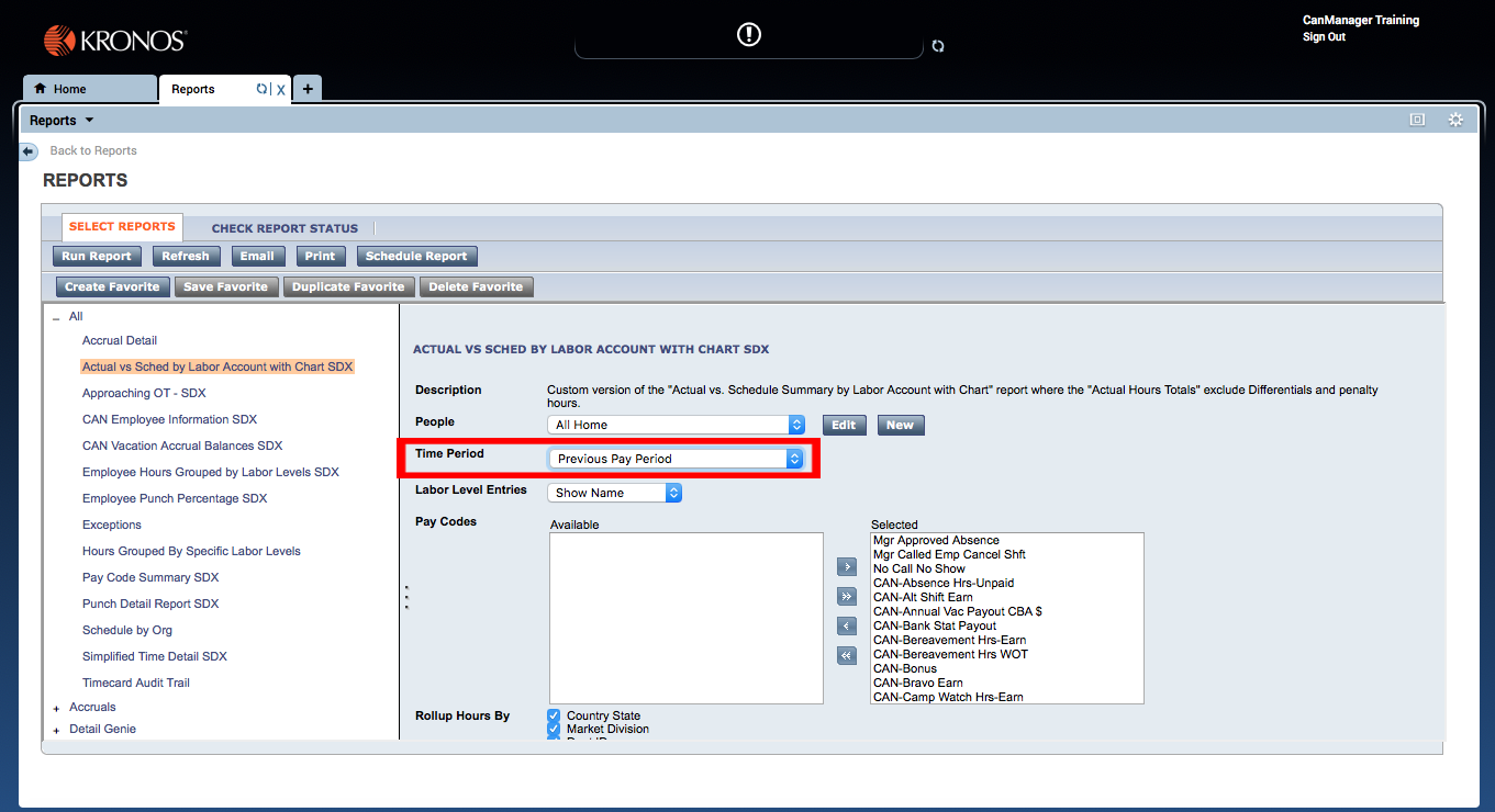 vs sched by labor account with chart sdx for the people field select a ...